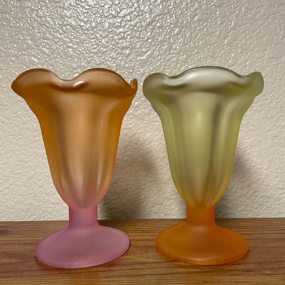 Libbey | Dining | Set Of 2 Vintage Libbey Kadinks Frosted Parfait Ice ...